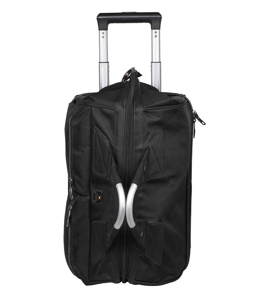 Swiss Military Double Dacker Nylon 49cms Black Travel Trolley Duffle ...
