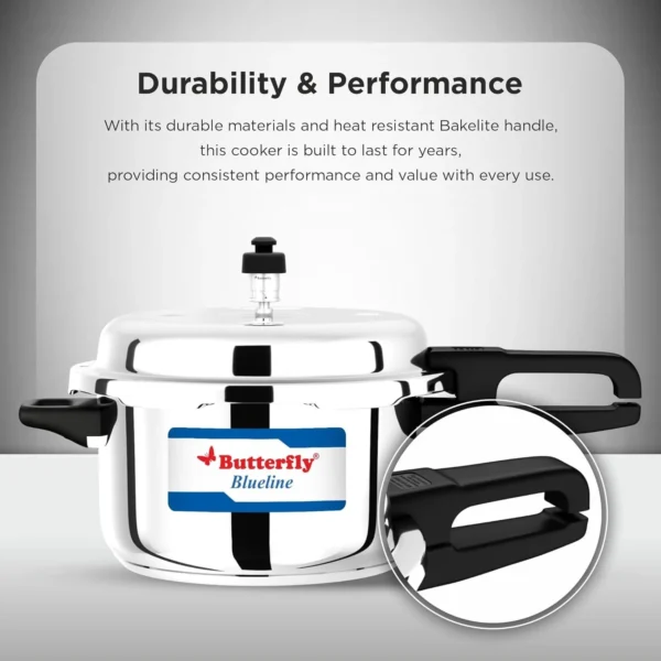 Butterfly Blue Line Outer Lid Stainless Steel Pressure Cooker 10 Litre ...